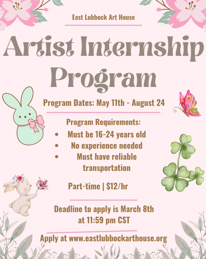 Call for Artists | Art Internship @ East Lubbock Art House – Lubbock Cultural District
