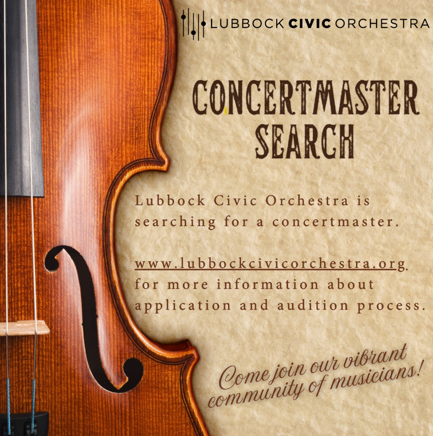 EMPLOYMENT OPPORTUNITY IN THE LCD | Concertmaster @ Lubbock Civic ...